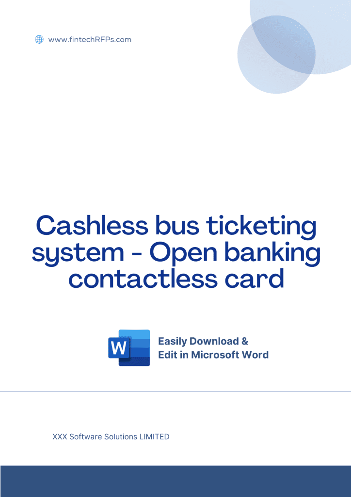 Cashless bus ticketing system - Open banking contactless card - Banking ...