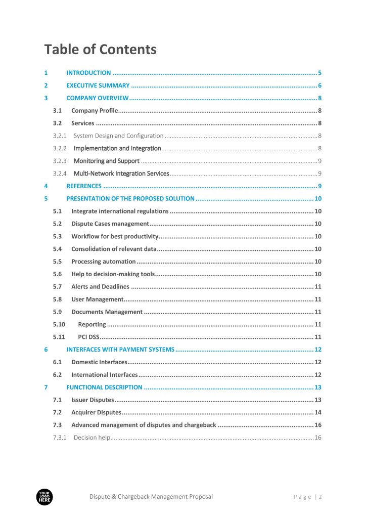 Dispute & chargeback Management Solution Proposal Template - Banking ...