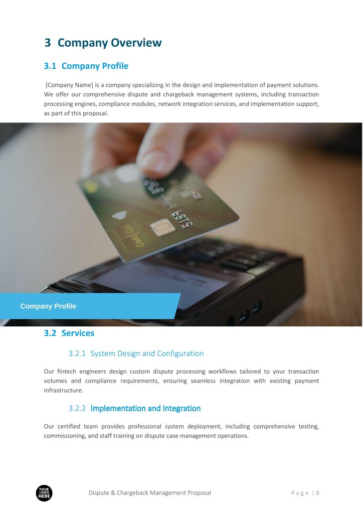Dispute & chargeback Management Solution Proposal Template - Banking ...
